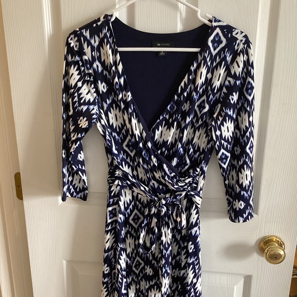 AB Studio | Dresses | Ab Studio Navywhite Dress Medium | Poshmark
